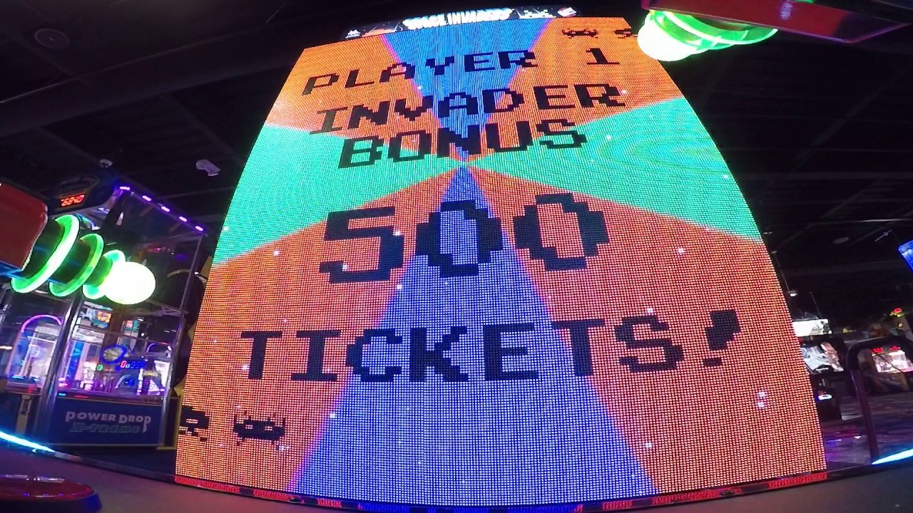 Space Invaders Arcade Game Jackpot WIN #1 At Round1 in Taunton, MA ...