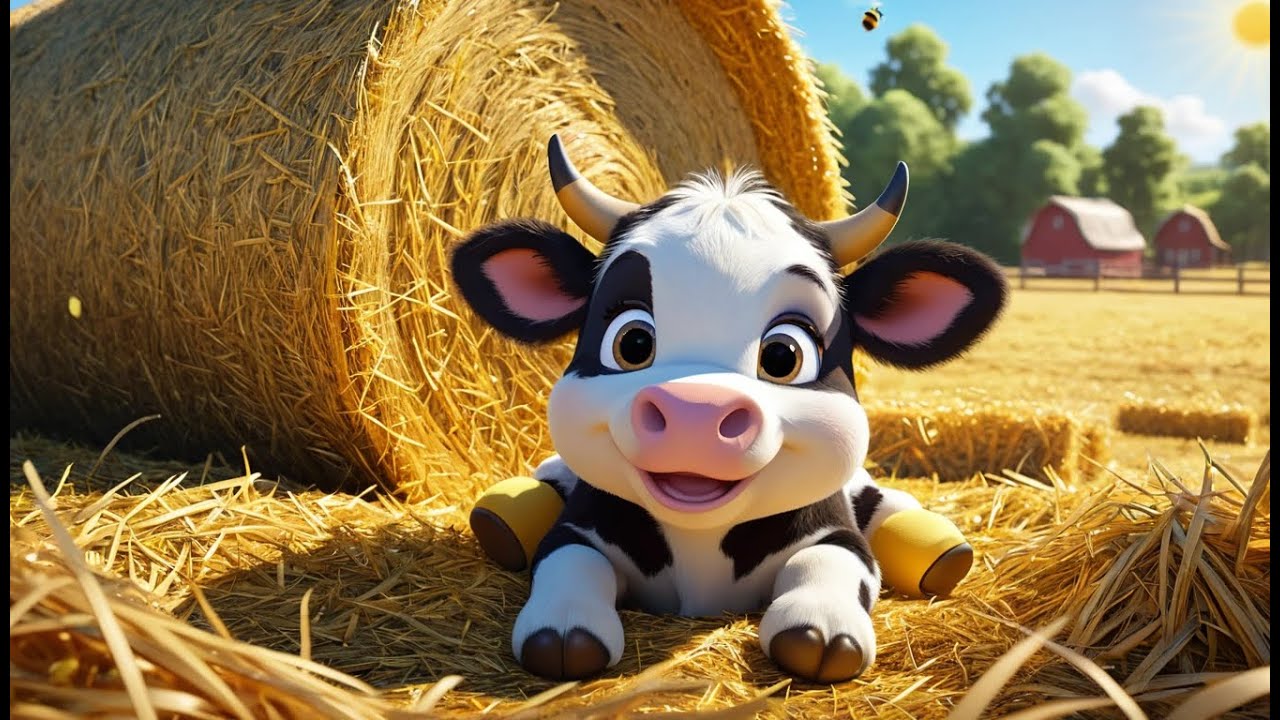 Baby Cow Goes Moo Moo Moo | Adorable Cow Nursery Rhyme for Kids | Fun ...