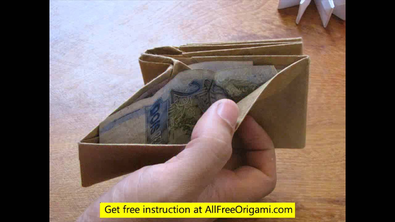 how to make origami wallet with coin purse - YouTube