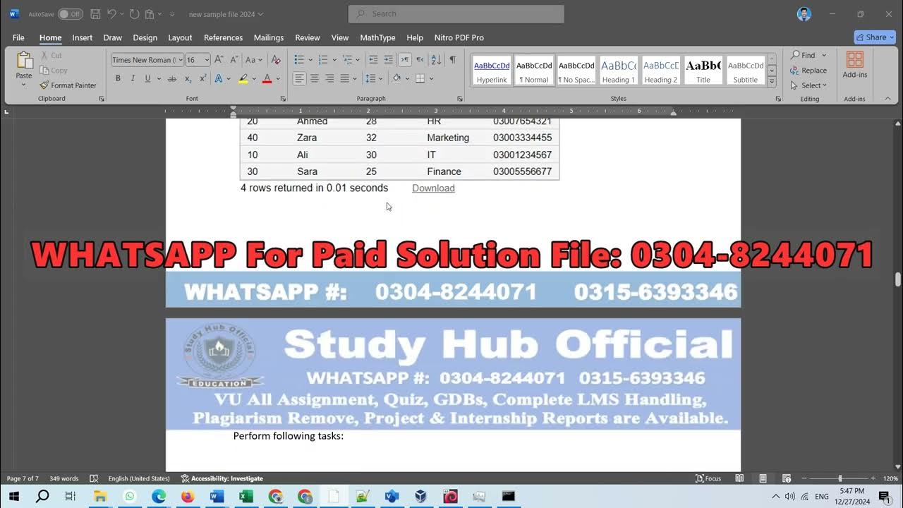 CS409P Assignment 2 100% Correct Solution Fall 2024, CS409P Assignment 2 Solution FALL 2024 ...