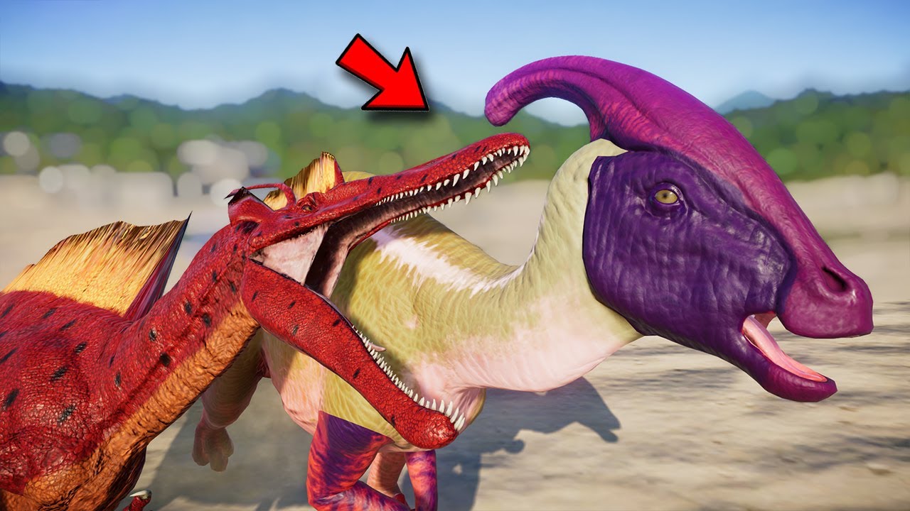 🌍 Jurassic World Evolution Malusaurus & T Rex Hunting Asian Dragon in ...