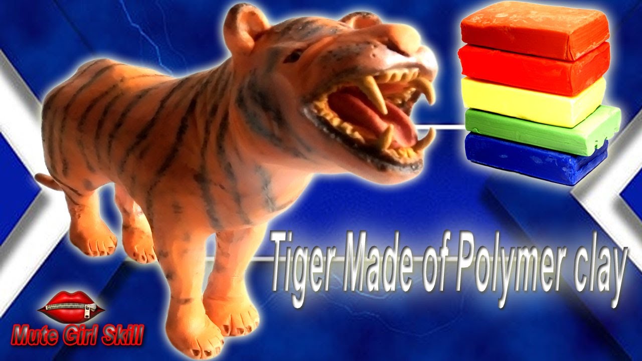 How to make polymer clay tiger | Polymer Clay Tiger Tutorial | how to make a tiger with clay ...
