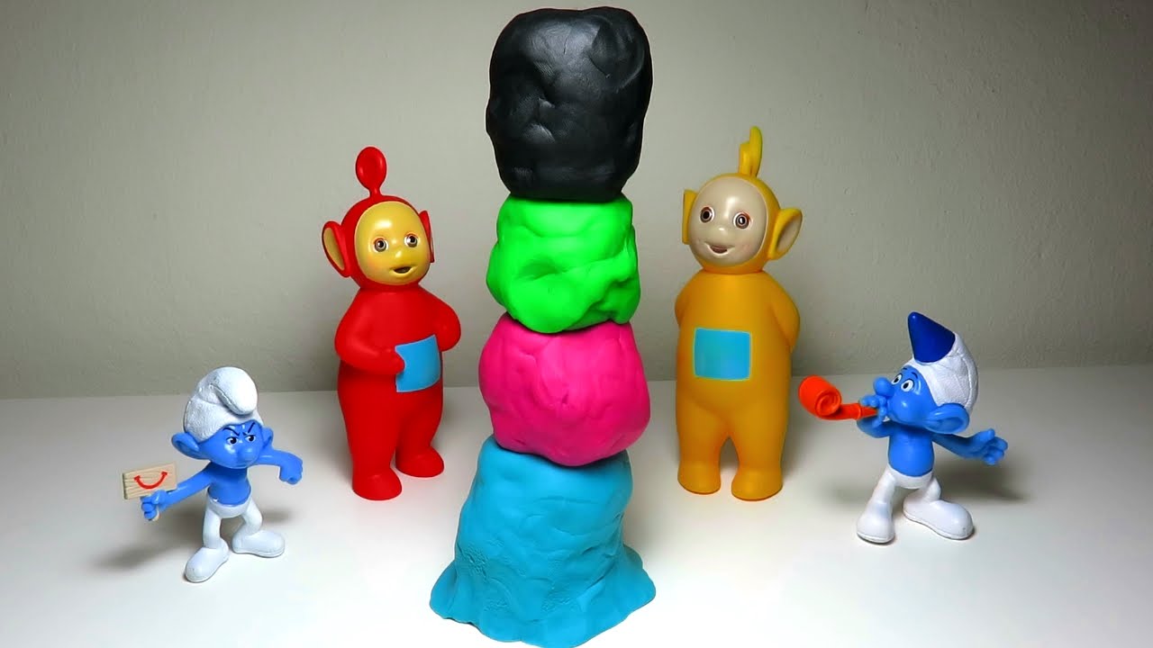 Play Doh Angry Birds Teletubbies Smurfs Surprises Plastilina - YouTube