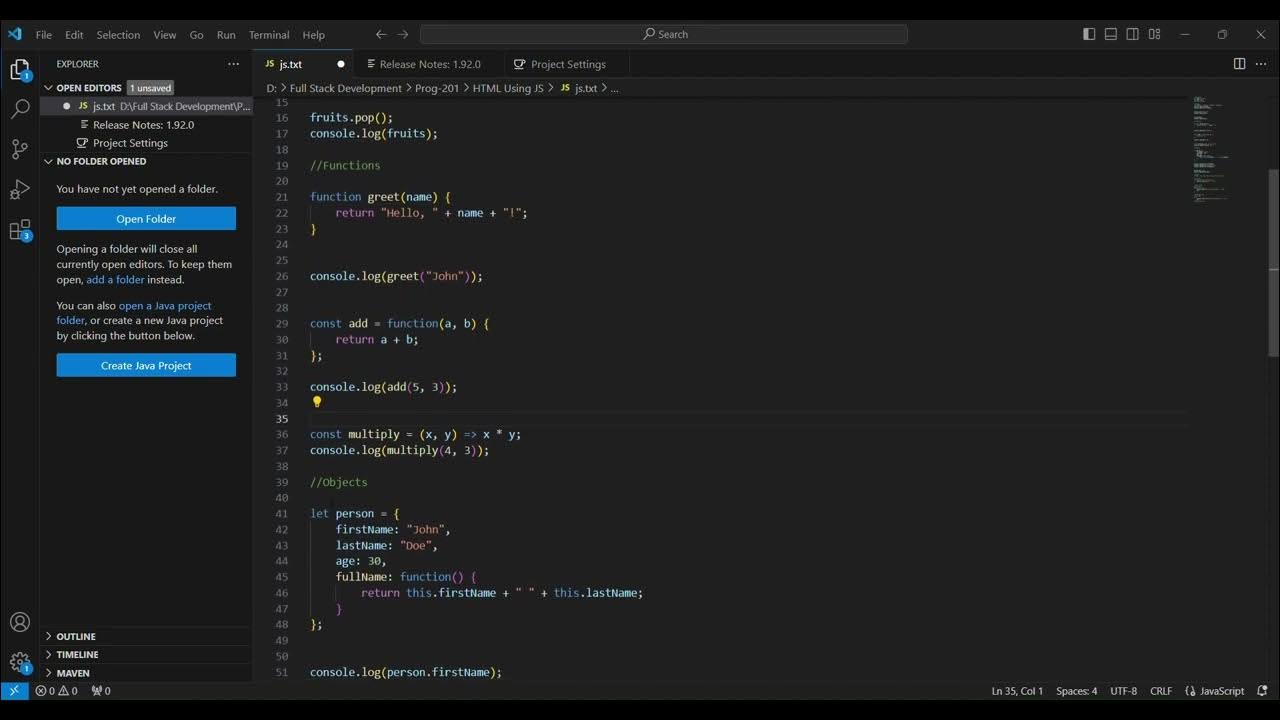 Variables || Arrays || Objects || Functions || Loops in JavaScripts Explanation - YouTube