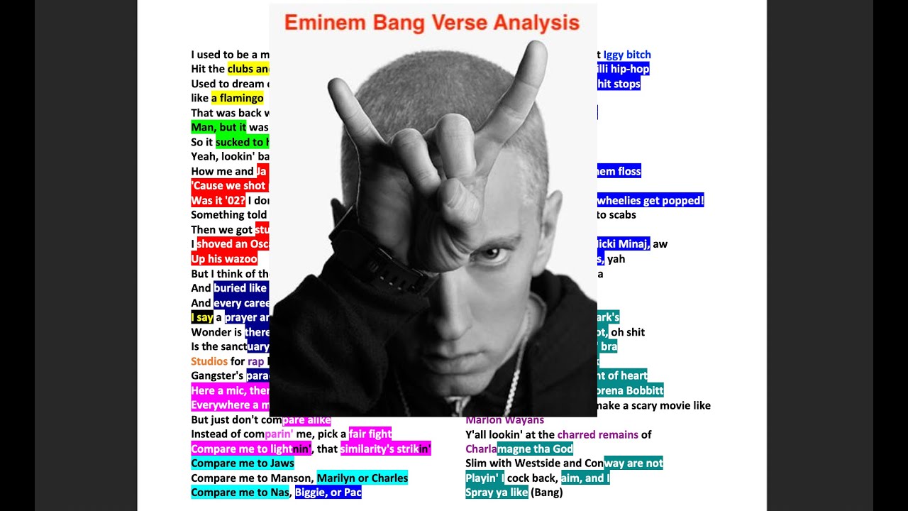 Eminem | Bang Verse Analysis | Color Coded Cadences - YouTube