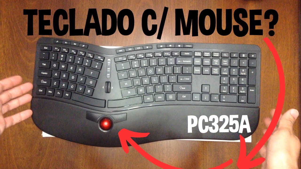 TECLADO ERGONÔMICO PC325A - COM OU SEM MOUSE JUNTO? - YouTube