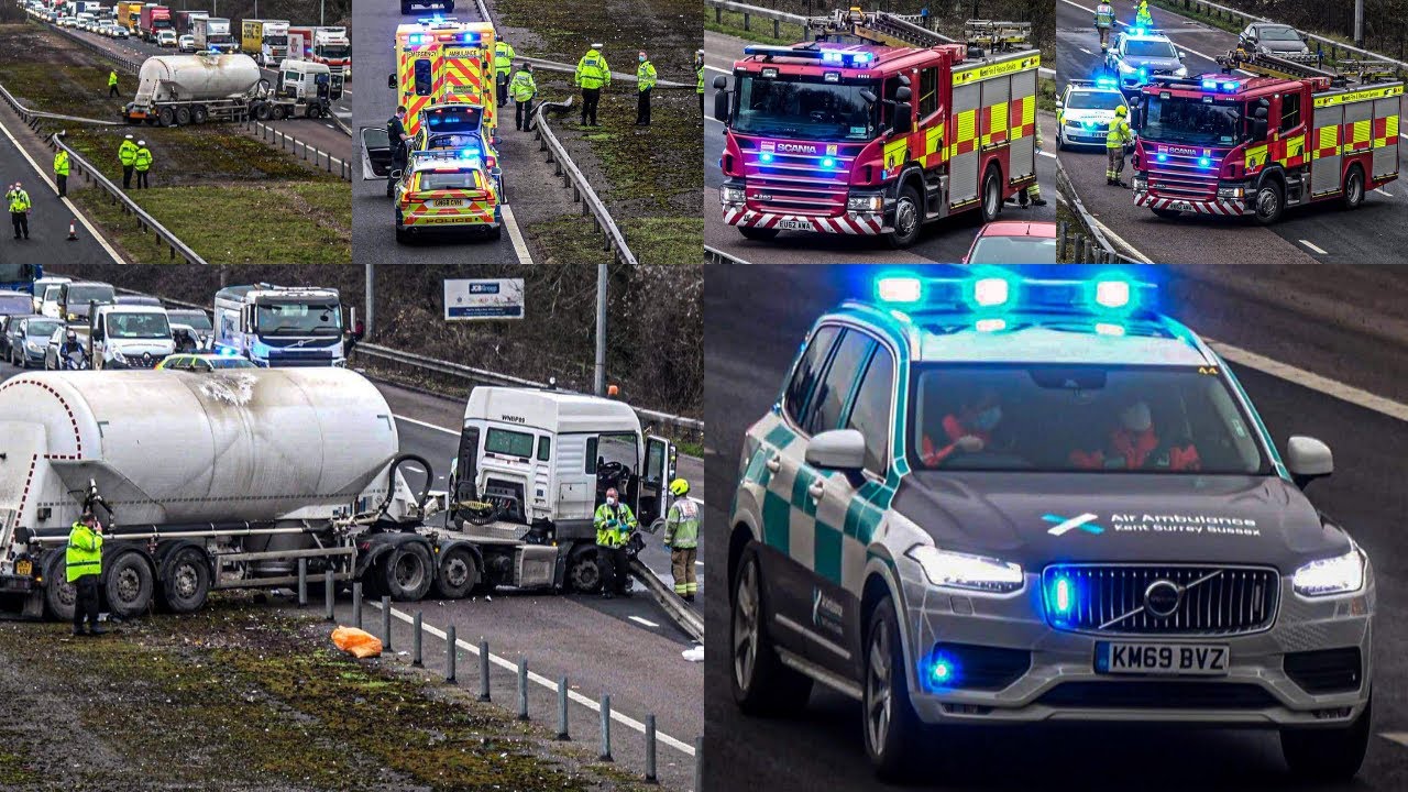 Specialist HEMS Doctor & Paramedic On Scene - Major Crash On Motorway ...