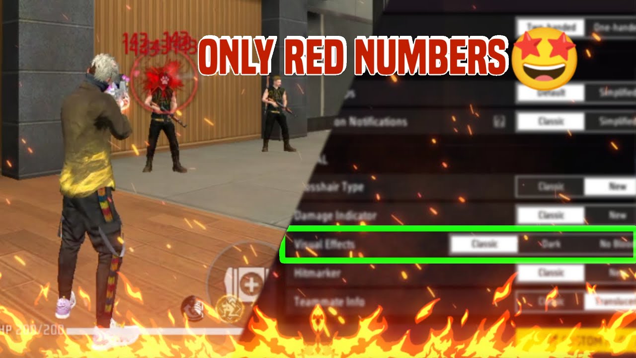 Free Fire Red numbers trick | free fire red damage | free fire red ...