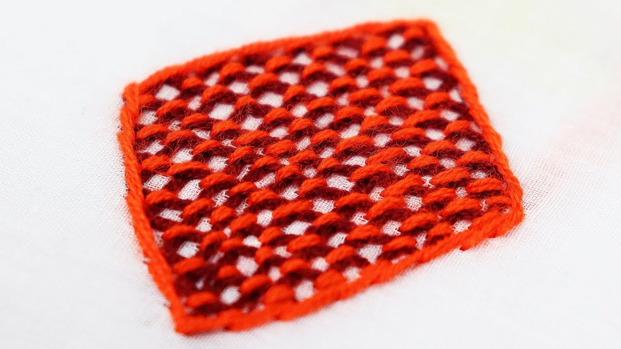Hand Embroidery: Lattice Stitch by Shanaz's - YouTube