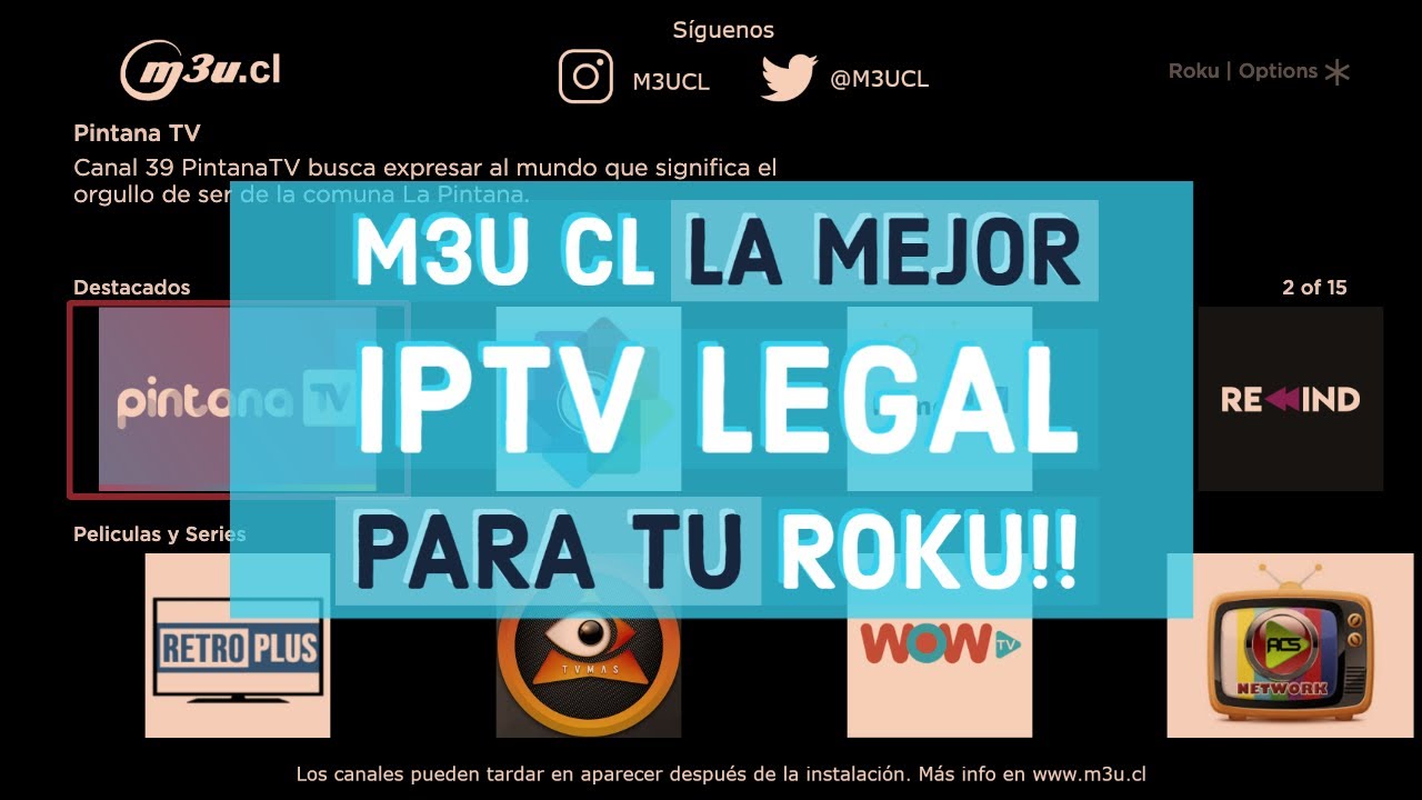 M3U CL en Roku app para ver canales abiertos de toda latinoamerica! - YouTube
