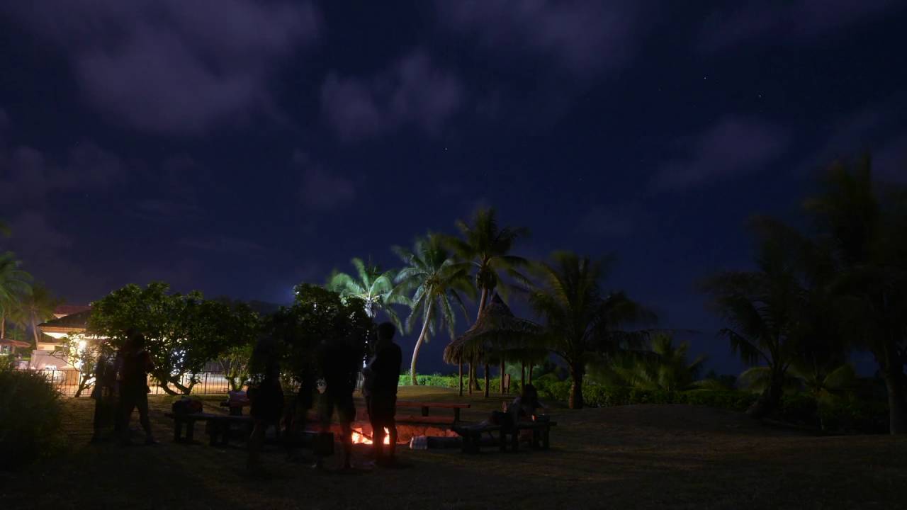 사이판 로타섬 캠프파이어 타임 랩스 saipan rota island campfire - YouTube