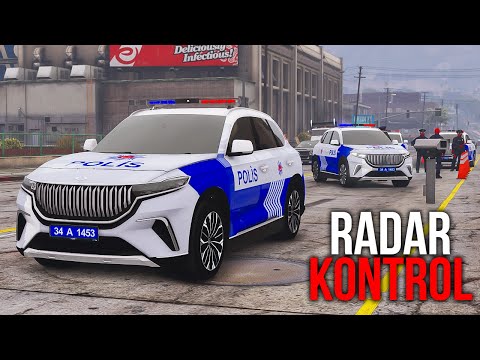 Yerli Polis Arabamız TOGG ile Radarlı Hız Kontrolü Yapıyoruz - GTA 5