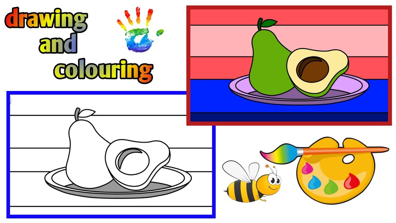 How to Draw Fruits | art colour for kids | Different Types Of Fruits ...