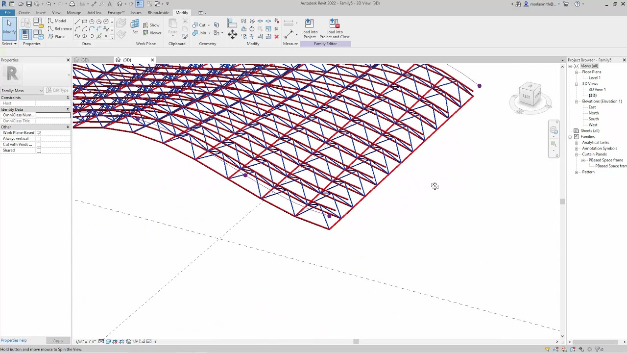 Revit Curtain Wall Pattern Based Space Frame Application - YouTube
