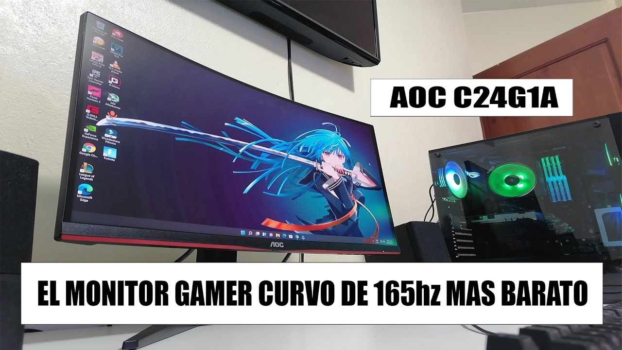 EL MONITOR DE 165hz PRECIO CALIDAD EN AMAZON (AOC C24G1A) - YouTube
