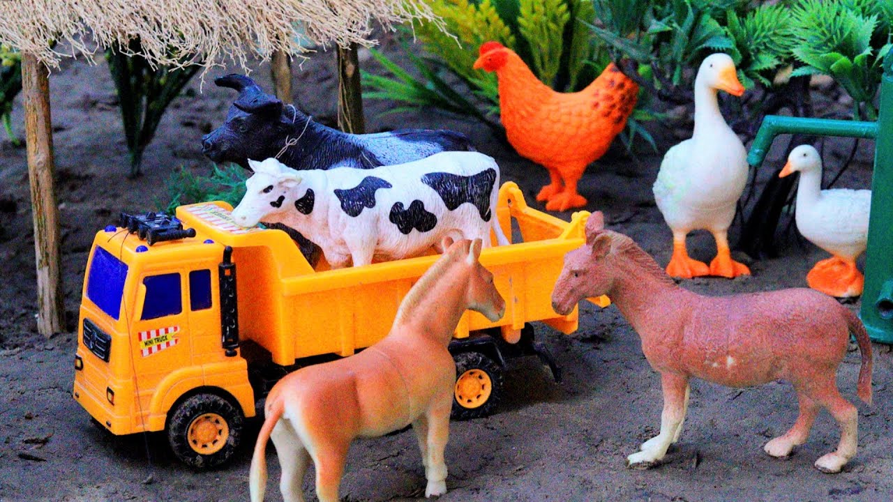 mini tractor, gadi video, horse, cattle, cow, abcd, matikata, bommalu ...