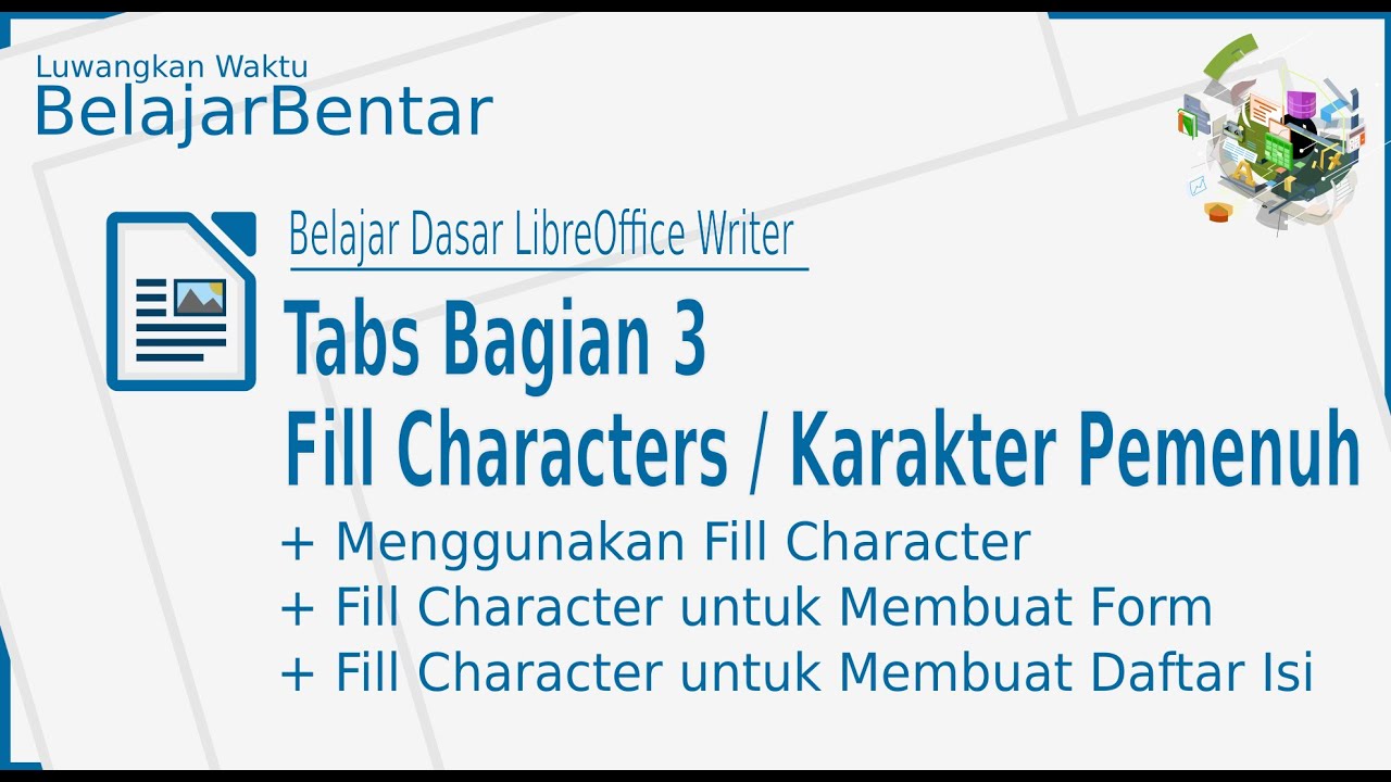 47. Belajar Dasar LibreOffice Writer Tabs Bagian 3 Fill Characters ...