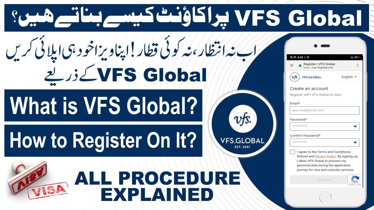 How to create VFS Global account. apply now your visa himself using VFS Global - YouTube