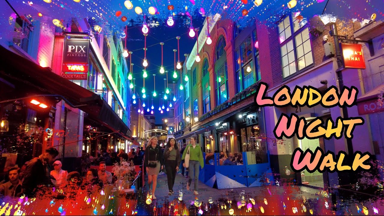 A busy Saturday night in London - Central London Night Walk 4k - YouTube