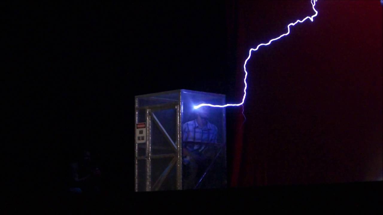 Licking the Faraday Cage vs 12 kW Lightning - YouTube