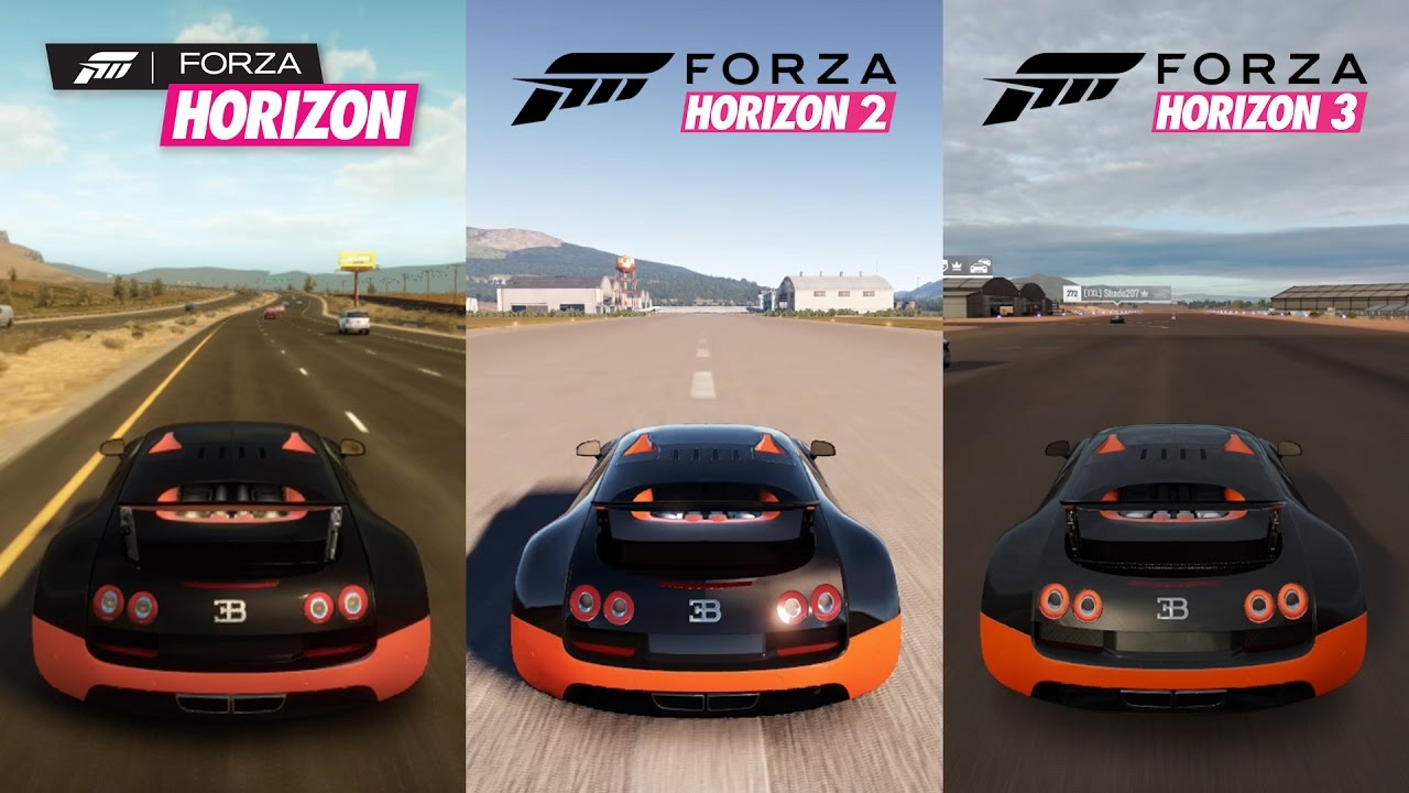 Forza Horizon 3 vs Forza Horizon 2 vs Forza Horizon - 2011 Bugatti ...