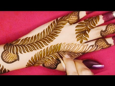 Amazing leaf mehndi design | beautiful and easy mehndi design - YouTube