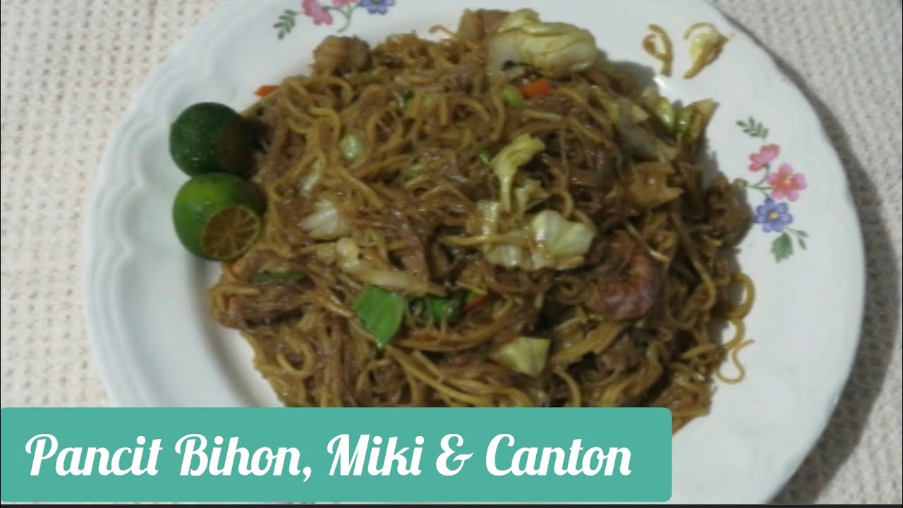 Cooking Pancit Bihon, Miki & Canton - YouTube