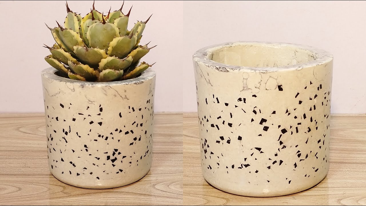 Stylish Cement pot for plants / Easy Cement pottery / Nadeem's Craft ...