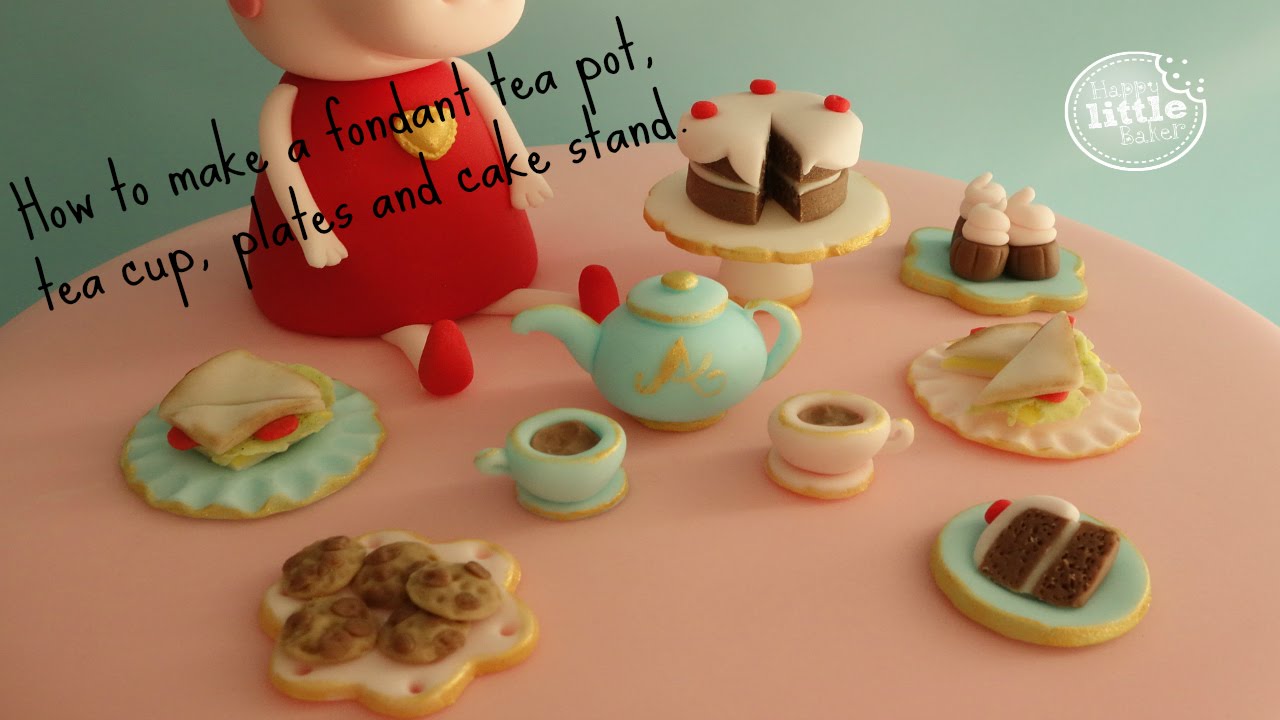 How to make a fondant mini tea set - YouTube