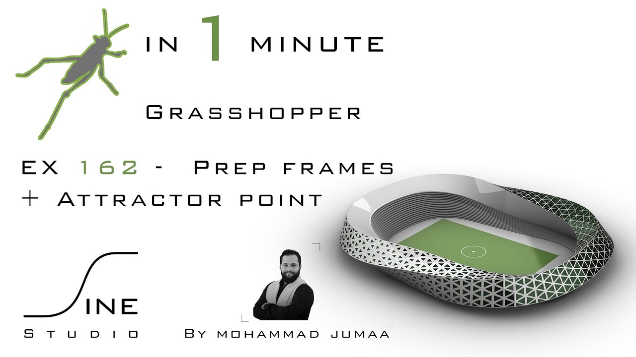 Grasshopper in 1 minute - EX 162 - Prep frames + Attractor point - YouTube
