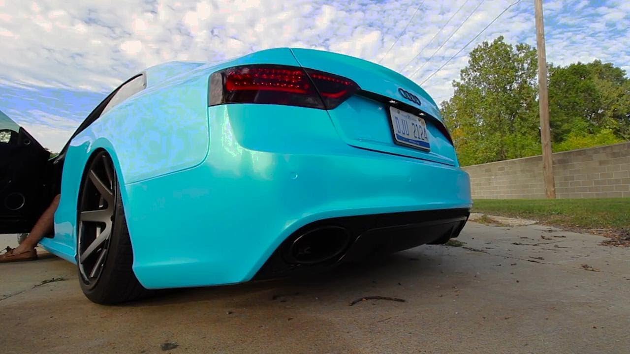 Loudest Bagged Audi RS5 Sportback w/ ARMYTRIX Cat-Back Exhaust x Air ...