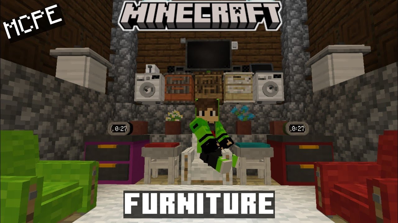 Minecraft furniture add-on for MCPE - YouTube