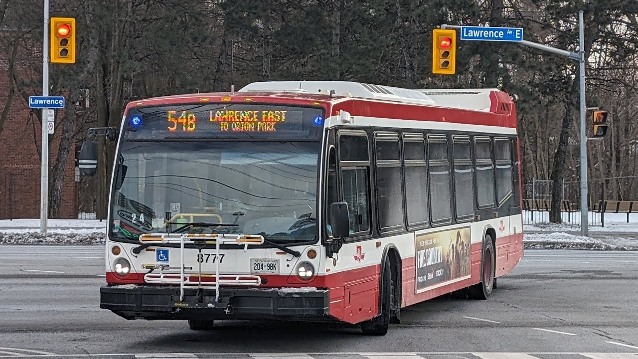 TTC Bus 8777 On Route 54B Lawrence East To Orton Park - YouTube