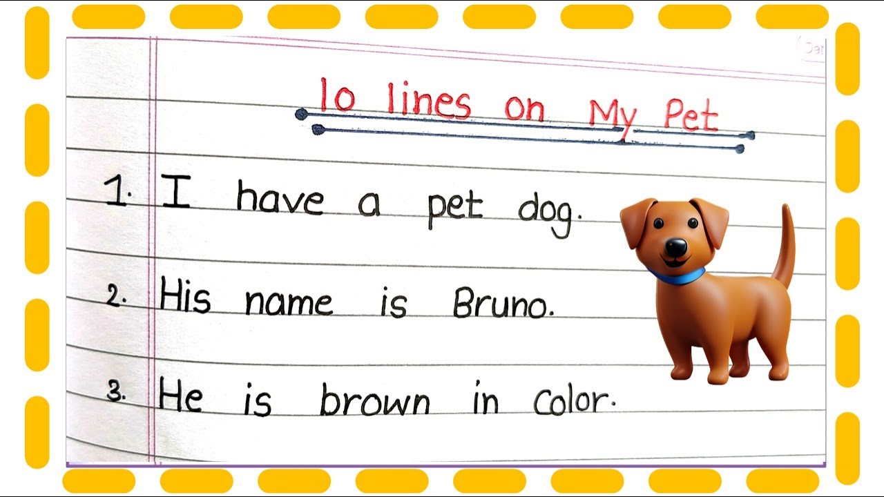 10 Lines On My Pet Dog | My Pet Dog Essay 10 Lines In English Writing ...