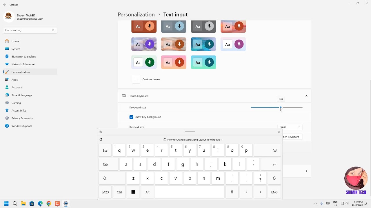 Change Touch Keyboard Size in Windows 11 - YouTube