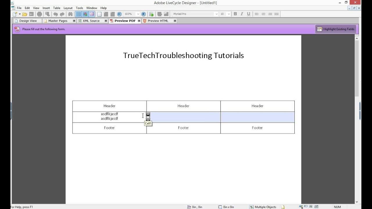 Expanding Cells and Rows inside of an Expanding Table in Adobe LiveCycle Designer ES4® - YouTube