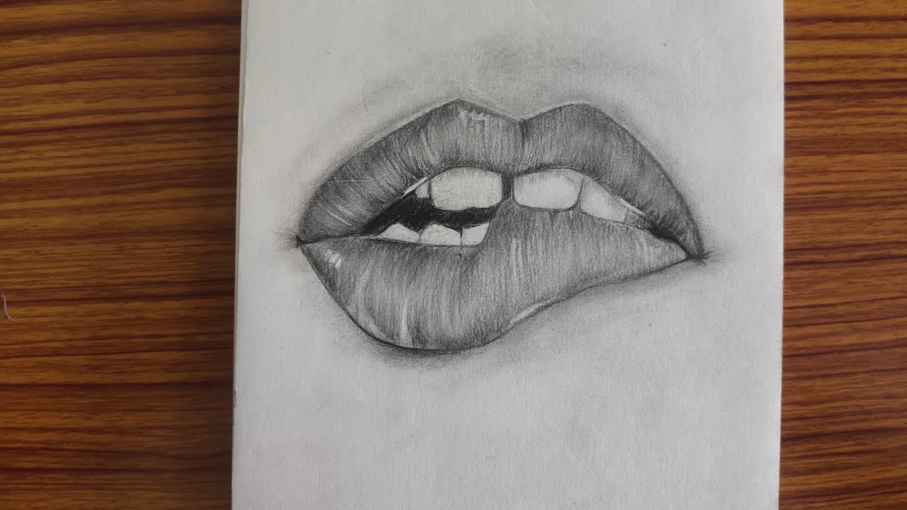how to draw lips easy for beginners | realistic lips drawing step by ...