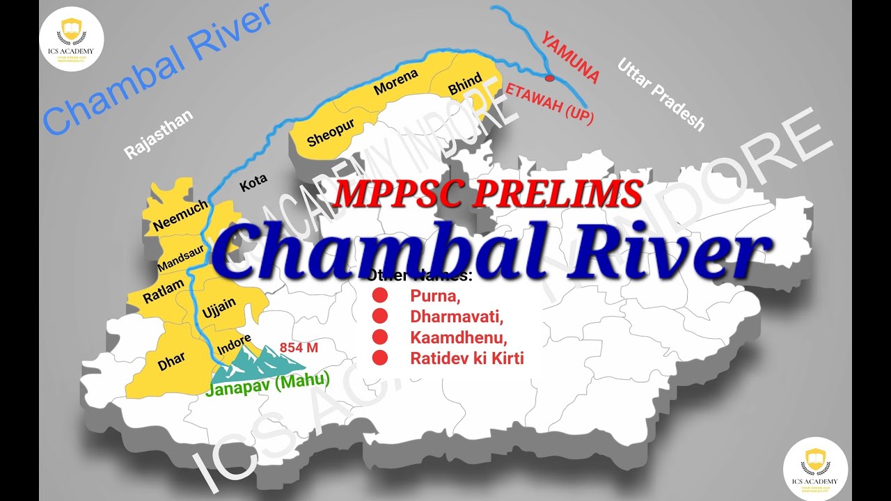 CHAMBAL RIVER | MPPSC | Drainage System of MP | मध्य प्रदेश की नदियाँ ...