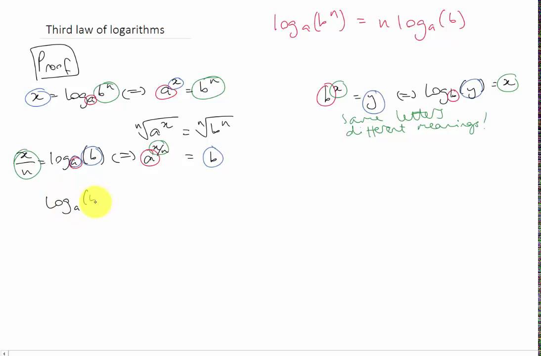 7 4 Third Law Of Logarithms YouTube