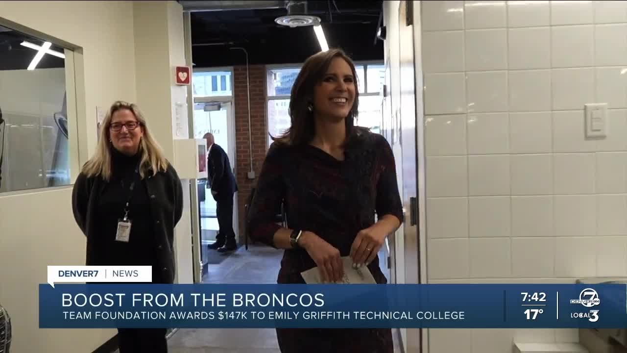 Emily Griffith Technical College gets money from Broncos - YouTube