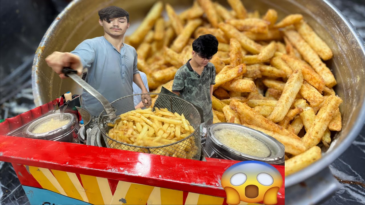Young Boy Making Tasty Fries || Fries Making Process || Karachi street ...