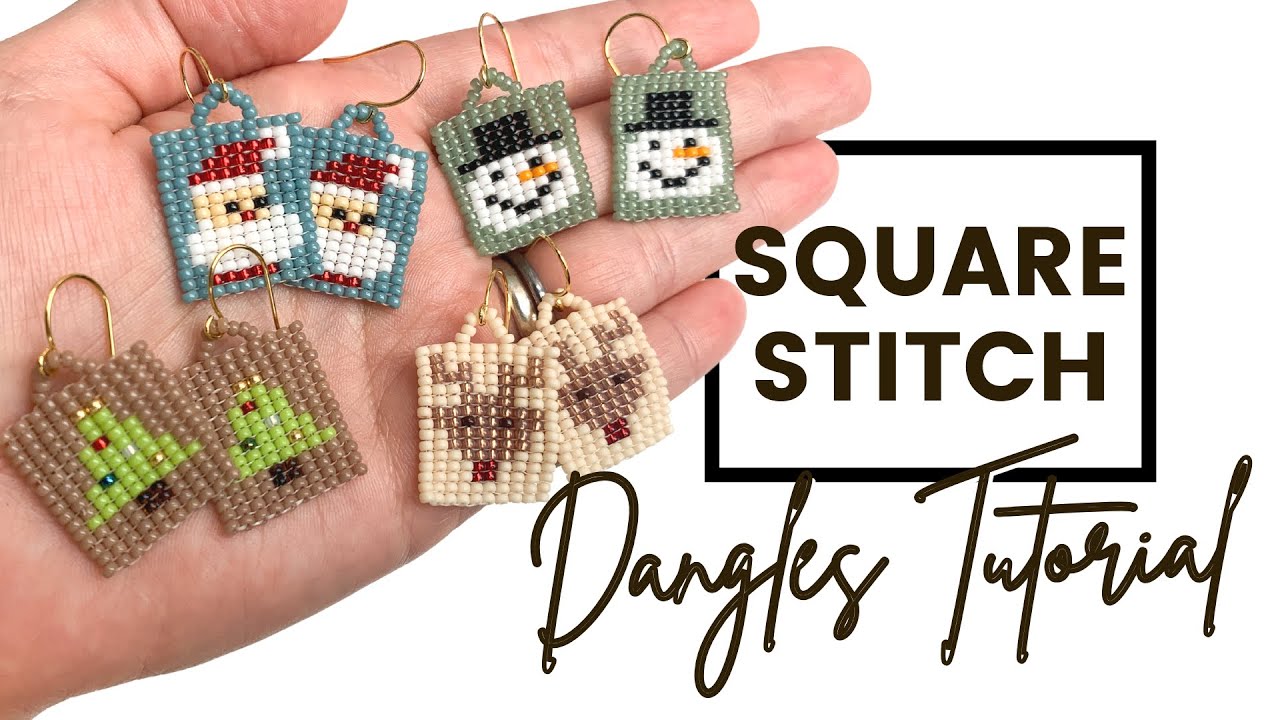 Christmas Square Stitch Dangles Tutorial - Pattern Resource - Beginner ...