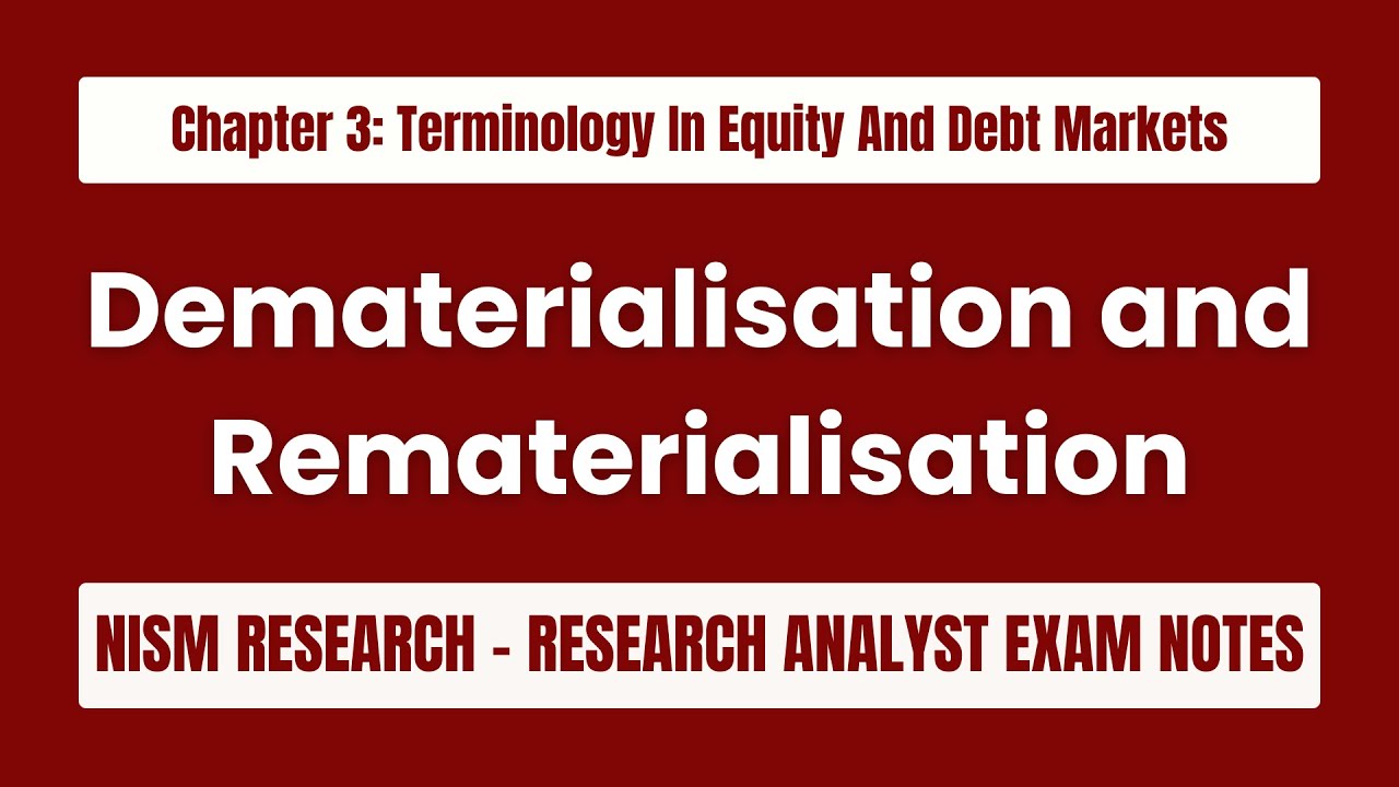 What Is Dematerialisation and Rematerialisation? - Chapter 3 ...