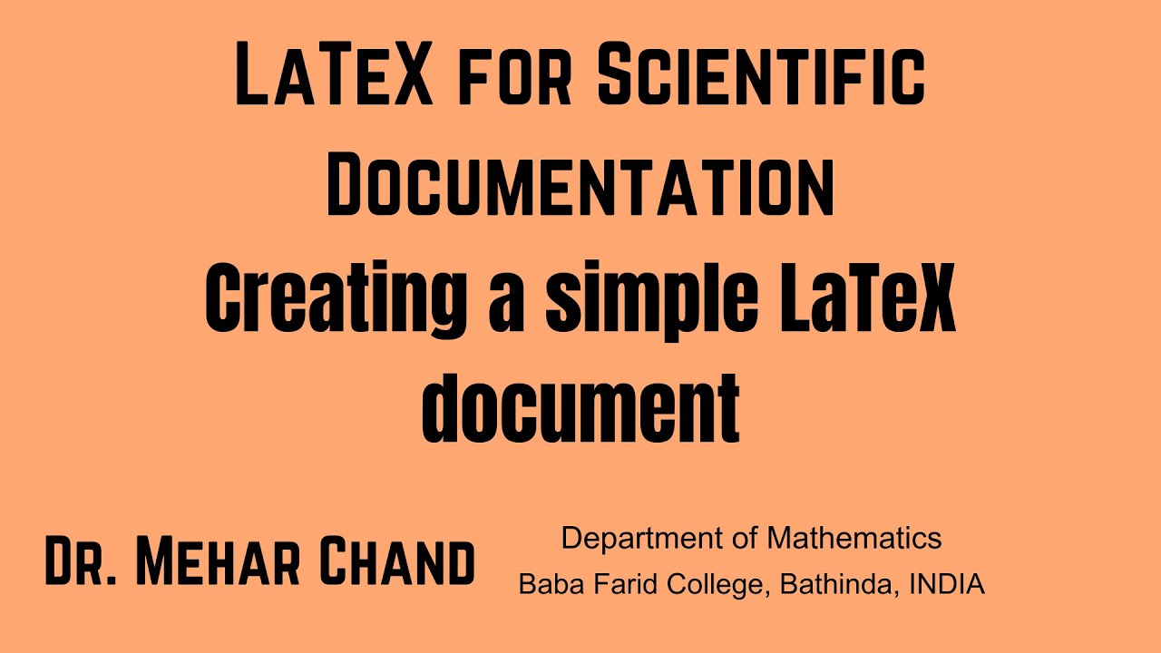 Lecture-5 Small document with latex || Small document with latex - YouTube