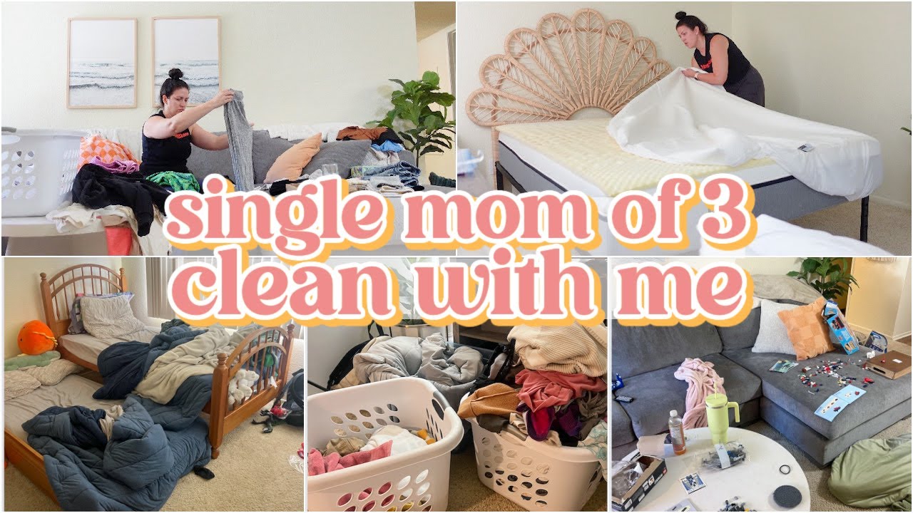 CLEAN WITH ME AS A SINGLE MOM OF 3 / NEW APARTMENT CLEANING MOTIVATION ...