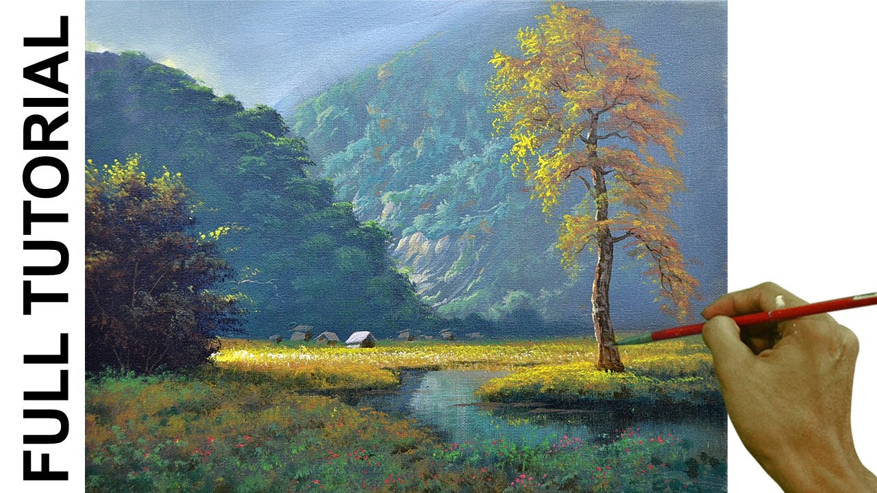 TUTORIAL: Acrylic Painting Landscape / Mountain Forest / JMLisondra ...