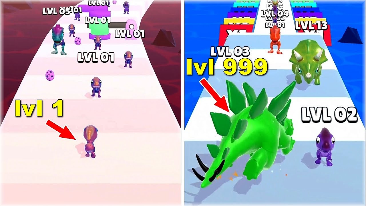 MAX LEVEL in Dino Evolution Run Game! - YouTube