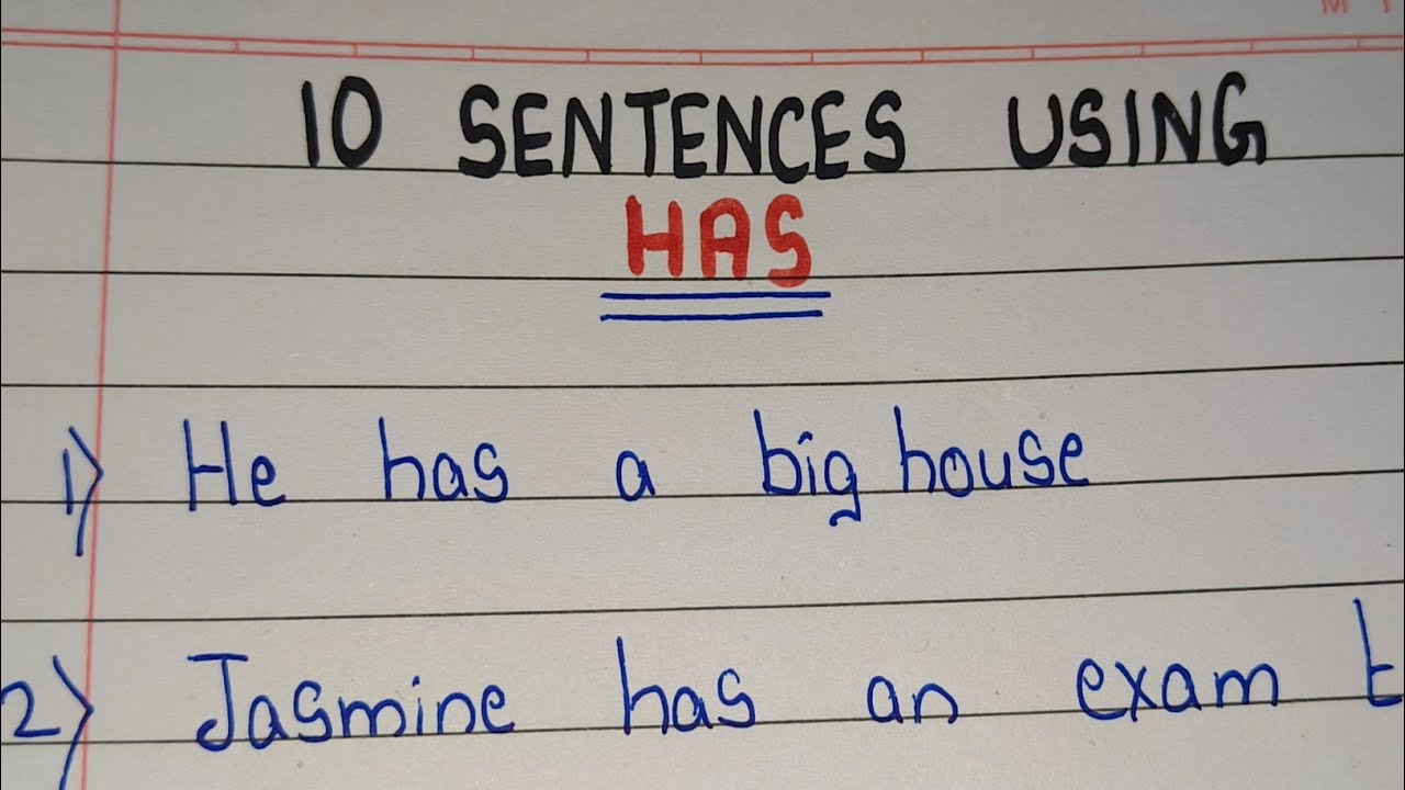 10 SENTENCES USING HAS || HAS SENTENCES in english - YouTube