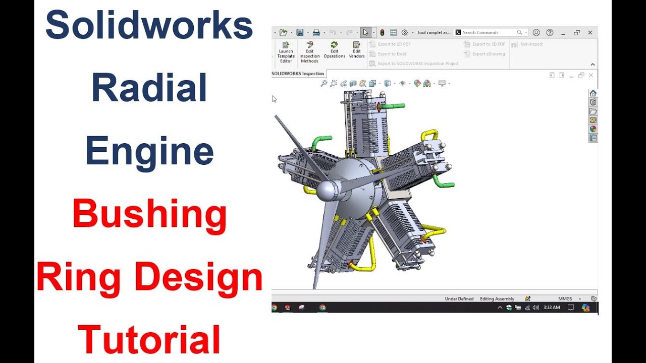 Solid works Radial Engine Tutorial 04 Connected Rod Bushing , Ring ...