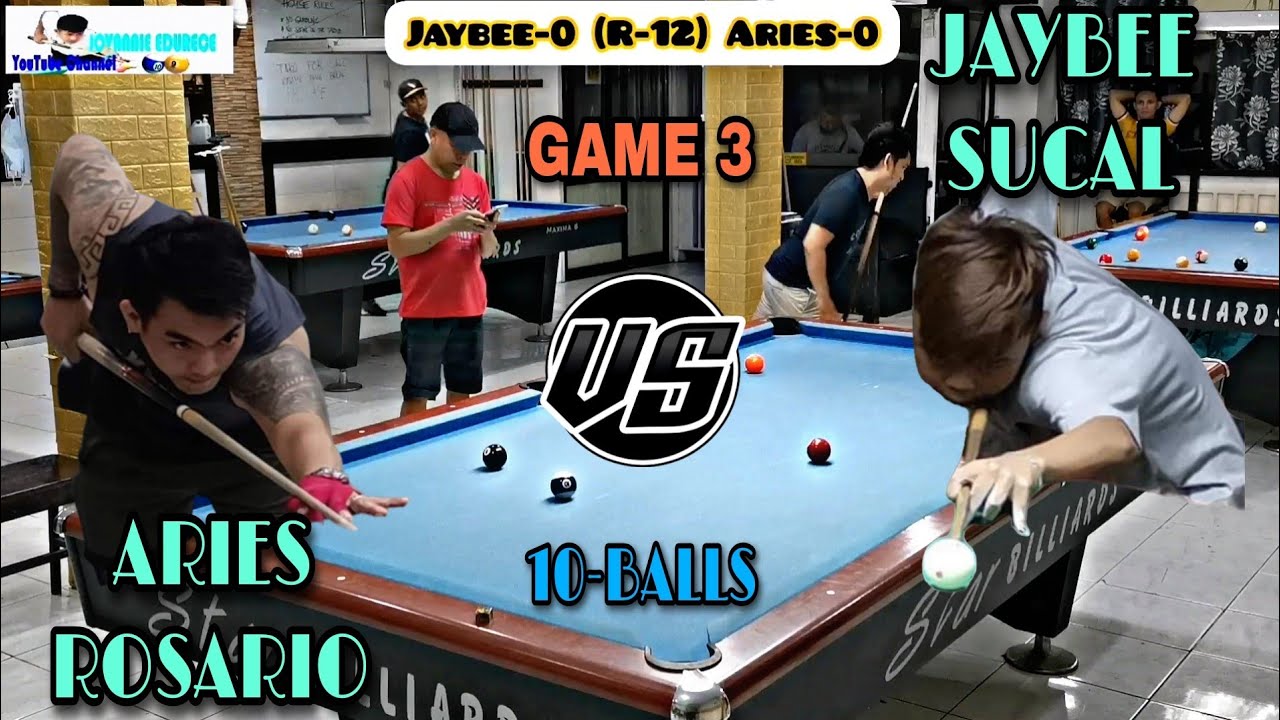 GAME 3 | Jaybee Sucal Vs Aries Manila | Parehas 10Balls Race-12 - YouTube